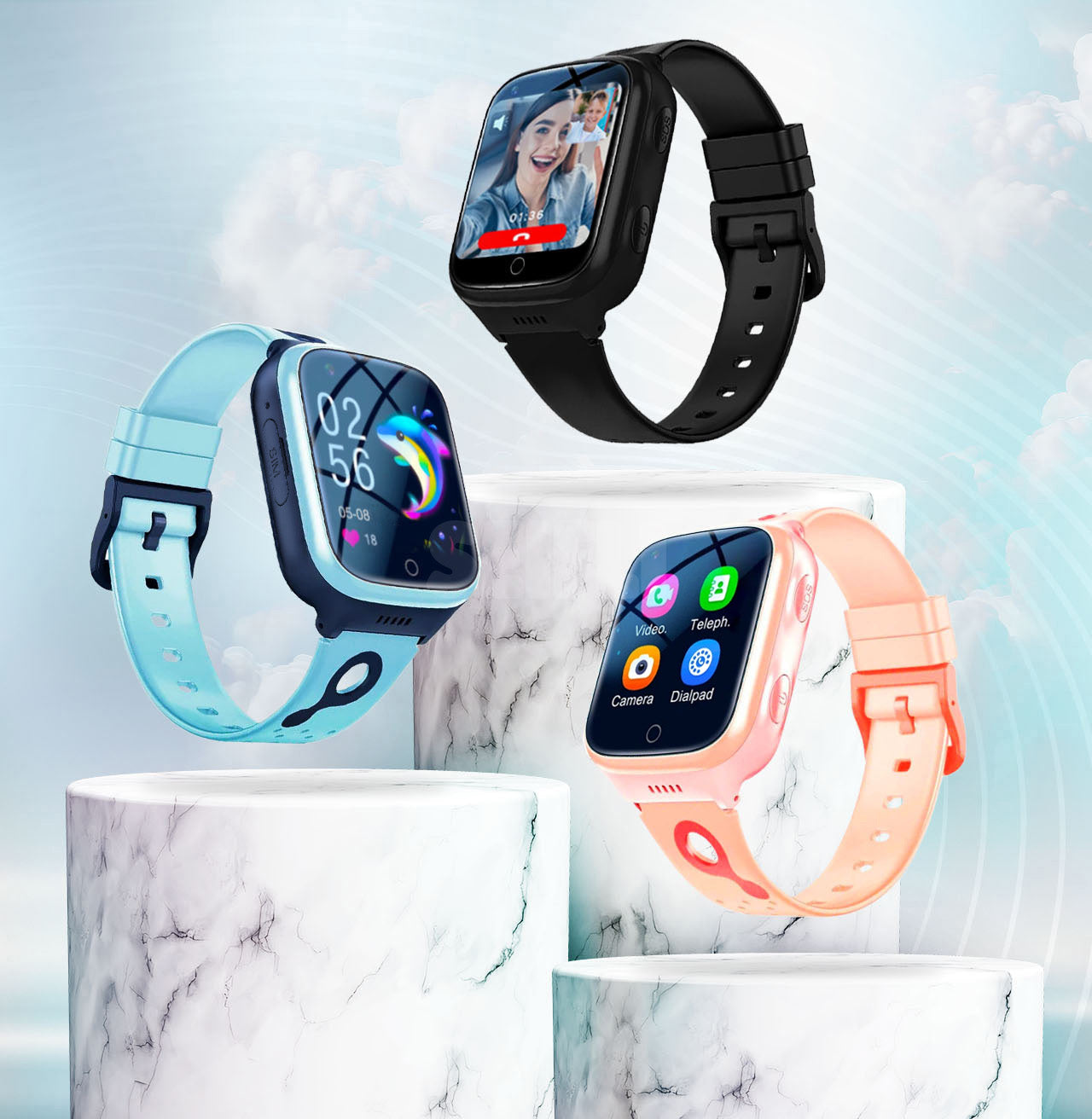 SEIFLI™ Smart Nutikell Lastele Asukohajälgimise, Kaamera, Kõnede ja Pa ...